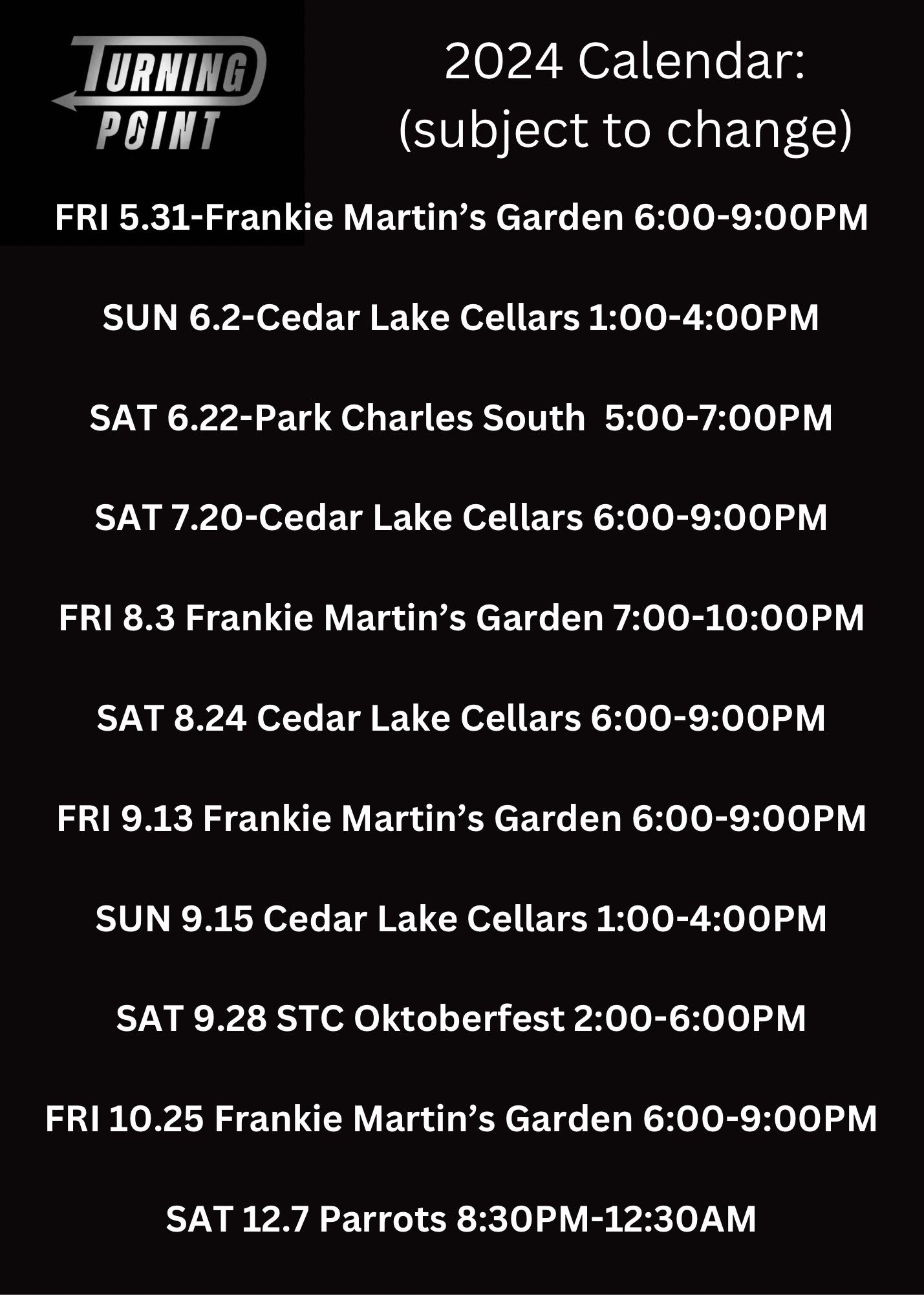2024 Show Dates - Turning Point STL